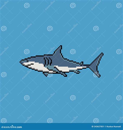 Shark With Pixel Art Design Stock Vector Illustration Of Knitted