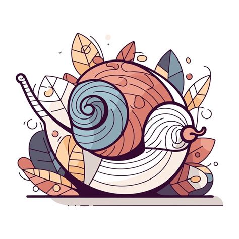 Premium Vector Cute Snail In The Form Of A Spiral Vector Illustration