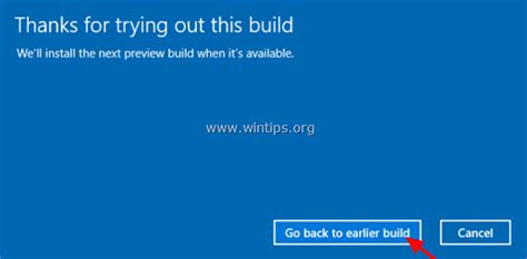 How To Go Back To Earlier Build In Windows 10