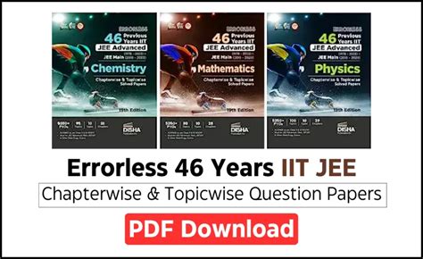 Errorless 46 Previous Years Iit Jee Advanced And Jee Main Pcm Chapterwise Solved Papers Pdf