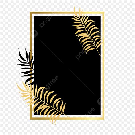 검은 금 공장 나뭇잎 일러스트 테두리 금박 검은 골든 식물 Png 일러스트 및 Psd 이미지 무료 다운로드 Pngtree