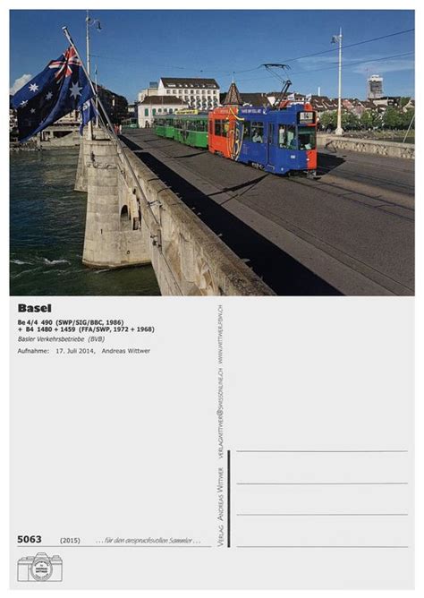 Basel Mittlere Brücke Rhein Tram Bvb Be 4 4 B4 B4 Fcb Neu Gemäss Beschreibung In Bern