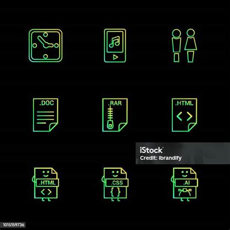 시계 또는 Mp4 남성 여성 Doc Rar 압축된 파일 Html 코드 Css Ai 9 Eps 파일 벡터 0명에 대한 스톡 벡터 아트 및 기타 이미지 Istock