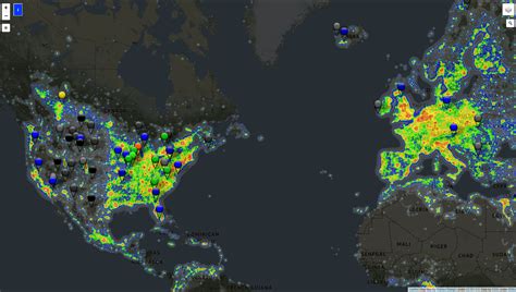 Light Polution Map North America Western Europe And North Africa R