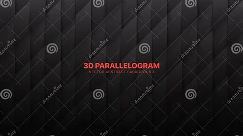 Modern 3d Parallelogram Pattern Conceptual Sci Fi Technology Abstract Minimalistic Black