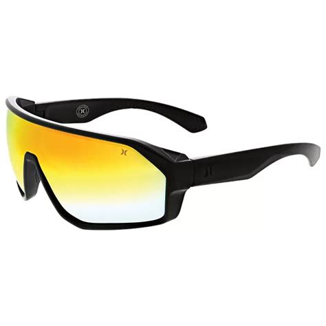 Mens Hurley 70mm Angular Shield Polarized Wrap Sunglasses