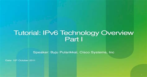 Pdf Tutorial Ipv6 Technology Overview Part Iminimum Link Mtu For