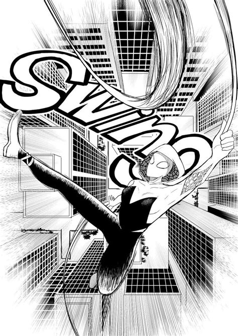 最近スパイダーバースを見てグウェンちゃんが可愛すぎた記念で落書き センの漫画