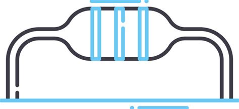 Variable Resistor Line Icon Outline Symbol Vector Image