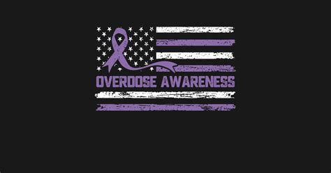 Overdose Awareness Month American Flag Ribbon Overdose Awareness