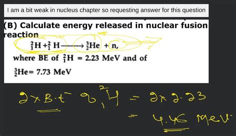 B Calculate Energy Released In Nuclear Fusion Reaction12 H 12 H 23 He