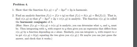 Solved 1 Show That The Function Hxyy3−3yx22y Is