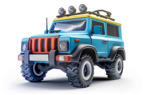 Premium Photo Dynamic D Cartoon Rendering Of A Car On White Background