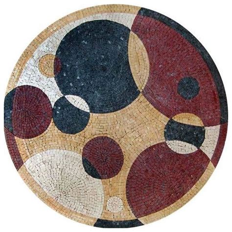 Round Modern Mosaic Bolle 36 X 36 Contemporary Tile Murals By
