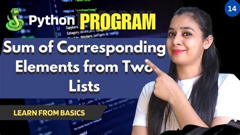 Program14 Sum Of Corresponding Elements From Two Lists ️‍🔥python🐉