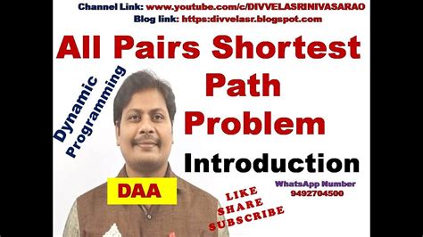 All Pairs Shortest Path Problem All Pairs Shortest Path Problem Using Dynamic Programming
