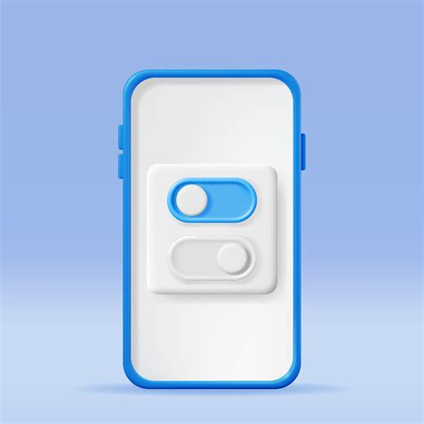 3d On And Off Buttons Switch In Smartphone Isolated Render Slider Bars Selector In Mobile Phone