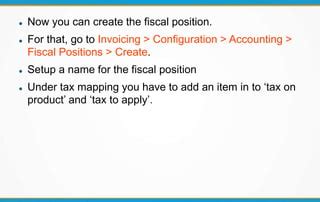 Fiscal Position In Odoo PPT