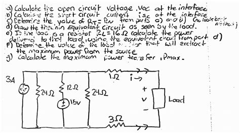 Solved A Calculate The Open Circuit Voltage Voc At The Chegg