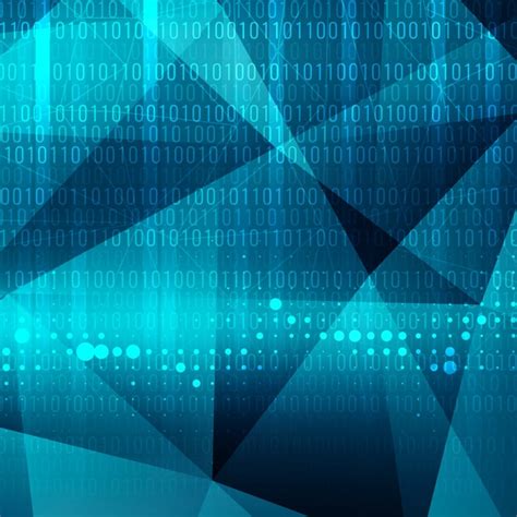 Free Vector Technological Polygonal Background With Binary Numbers