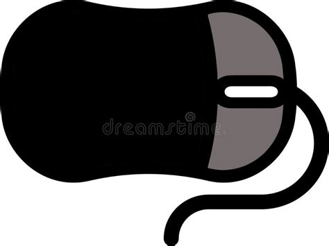 Desenho De Um Mouse Preto Clicado Um Pequeno Dispositivo De Entrada De Hardware Usado