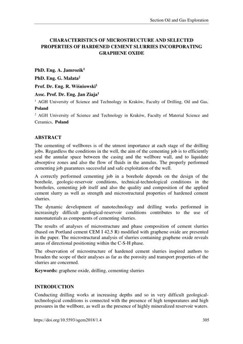 Pdf Section Oil And Gas Exploration Characteristics Of Microstructure