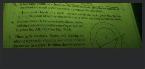 If Two Equal Chords Of A Circle Intersect Within The Circie Prove Tha