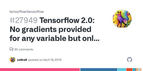 Tensorflow 20 No Gradients Provided For Any Variable But Only When Tfmathsquare And Tf
