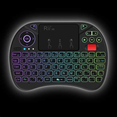 Shop For Updated 2018 8 Color Rgb Backlit Rii X8 2 4g Mini Wireless Keyboard With Touchpad