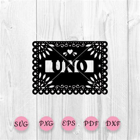 Uno Svg Papel Picado Digital Svg File Bunting Banner Etsy Portugal