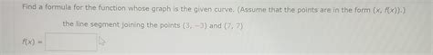 Solved Find A Formula For The Function Whose Graph Is The