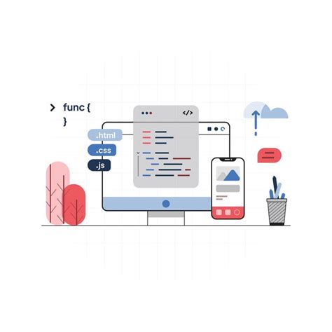 Premium Vector Web Mobile Programmer Desks Flat Illustration