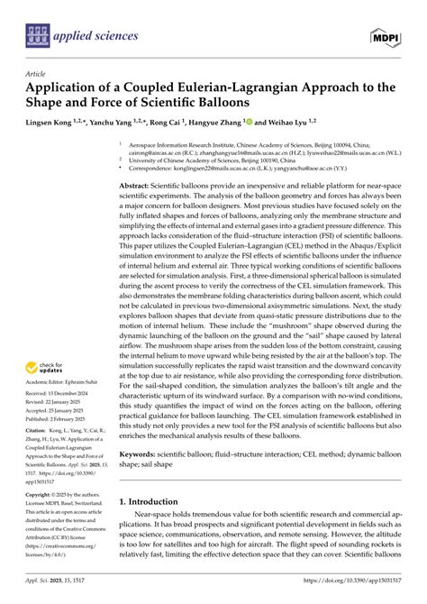 Pdf Application Of A Coupled Eulerian Lagrangian Approach To The Shape And Force Of Scientific