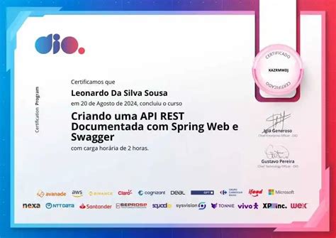 Acabo De Finalizar O Curso Criando Uma Api Rest Documentada Com Spring Web E Swagger No