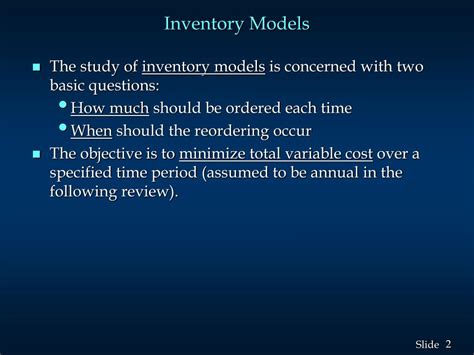 ppt chapter 11 part a inventory models deterministic demand