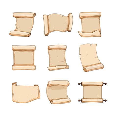 Premium Vector Papyrus Parchment Set Cartoon Antique Retro Page Letter Blank Texture Papyrus