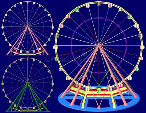 Carousel Vector Colorful Vector Illustration Of Carousel Isolated On Blue Background Stock