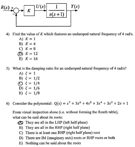 Solved Find The Value Of K Which Features An Undamped Chegg Com