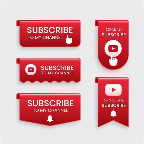 Free Vector Gradient Subscribe Button Set