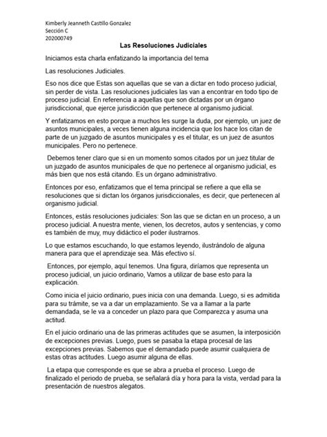 Las Resoluciones Judiciales Pdf Sentencia Ley Jurisdicción