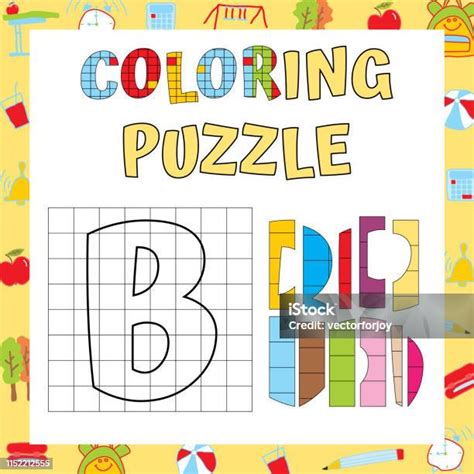 알파벳 색칠 공부 퍼즐 논리 및 쓰기 교육 운동 미세 운동 기술 워크 시트 벡터 일러스트입니다 공부에 대한 스톡 벡터 아트 및 기타 이미지 Istock