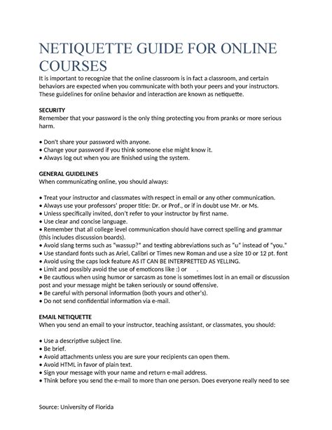 Netiquette Guide For Online Courses Netiquette Guide For Online Courses It Is Important To