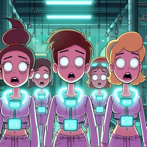 Cartoon Characters Collared And Controlled By Hypnotized Girls On