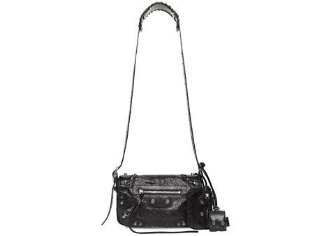 Balenciaga Le Cagole Xs Flap Bag Black In Leather With Aged Silver Us