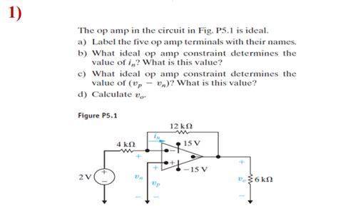 Solved The Op Amp In The Circuit In Fig P51 Is Ideal A