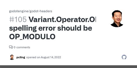 Variantoperatoropmodule Spelling Error Should Be Opmodulo · Issue 105 · Godotenginegodot