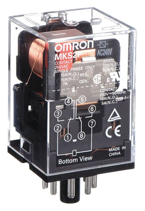 Omron Socket Mounted 10 A Current Rating General Purpose Relay 5emf5 Mks2pac240 Grainger