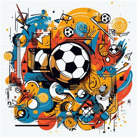 Conjunto De Elementos De Fútbol Abstract Vector Vector Premium