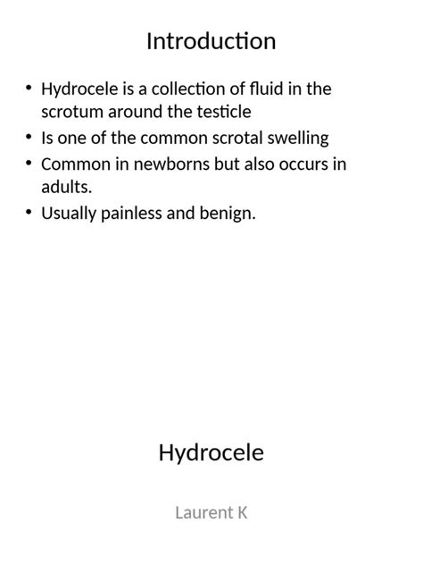 Hydrocele Presentation Pdf