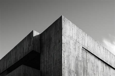 Modern Minimalist Concrete Architecture Building Premium Ai Generated Image